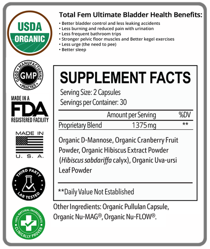 Total Fem USDA Organic Ultimate Bladder Health – store.rootganic